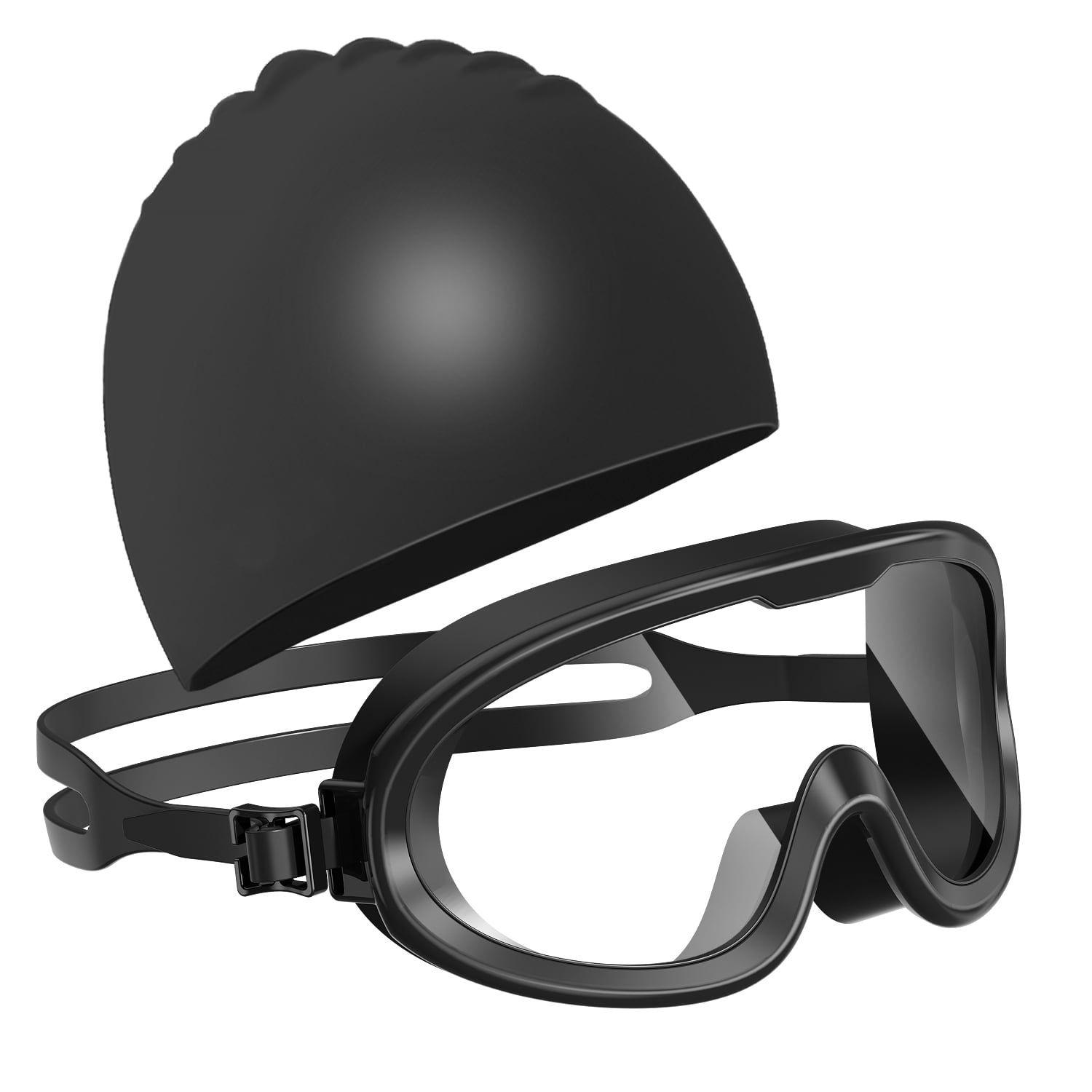 Swimming Goggles Swimming Cap Set Swim Glasses Silicone Swim hat Pack ...