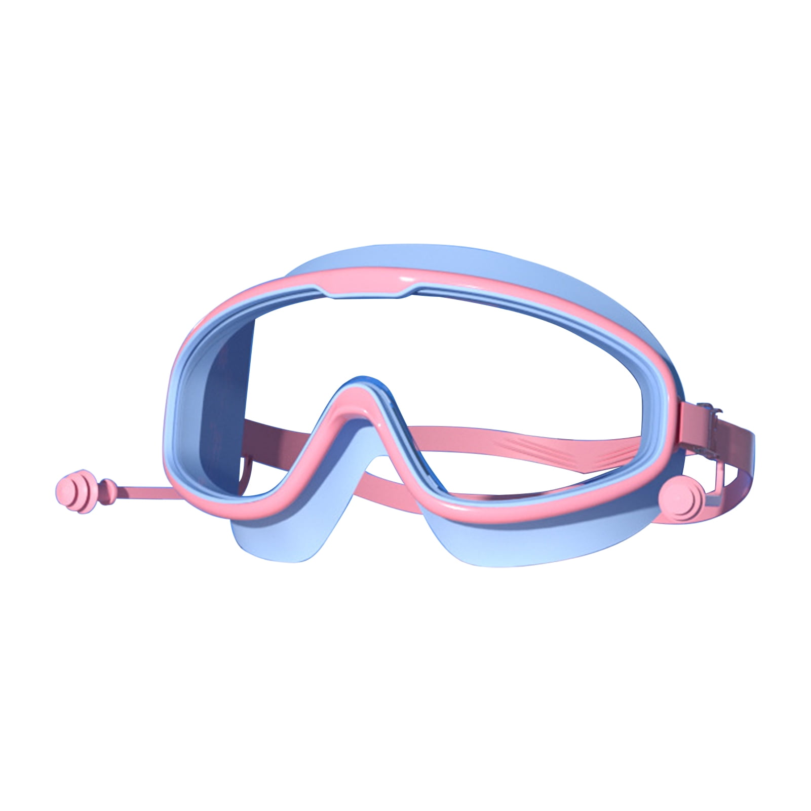 Swimming Goggles Wide Vision Transparent with Earplugs Kids Summer Swim ...