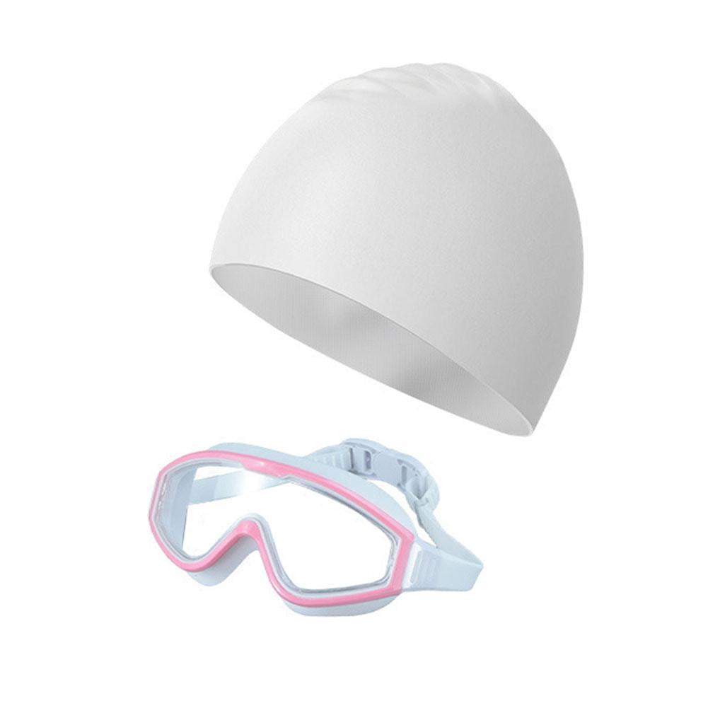 Swimming Goggles and Cap Set - Silicone Lenses with 360-Degree Head ...