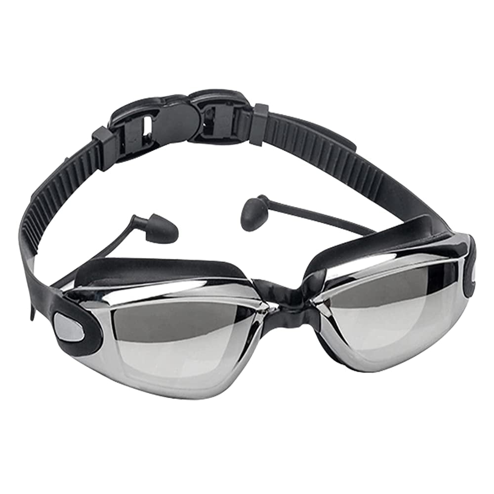 Swimming Goggles with Earplugs Anti Fog Wide-Angle No Leaking Swim ...