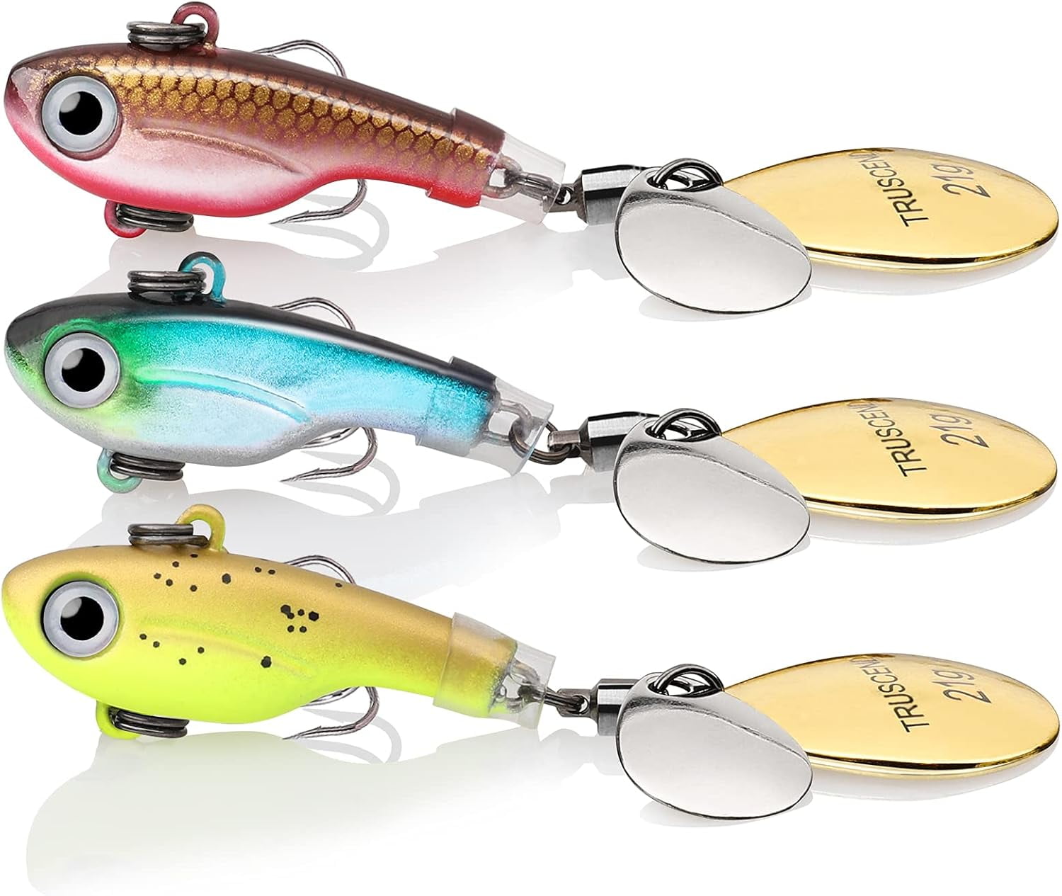 Swimming or Jigging Fishing Spinners with Two-Way Spinning Spoons ...