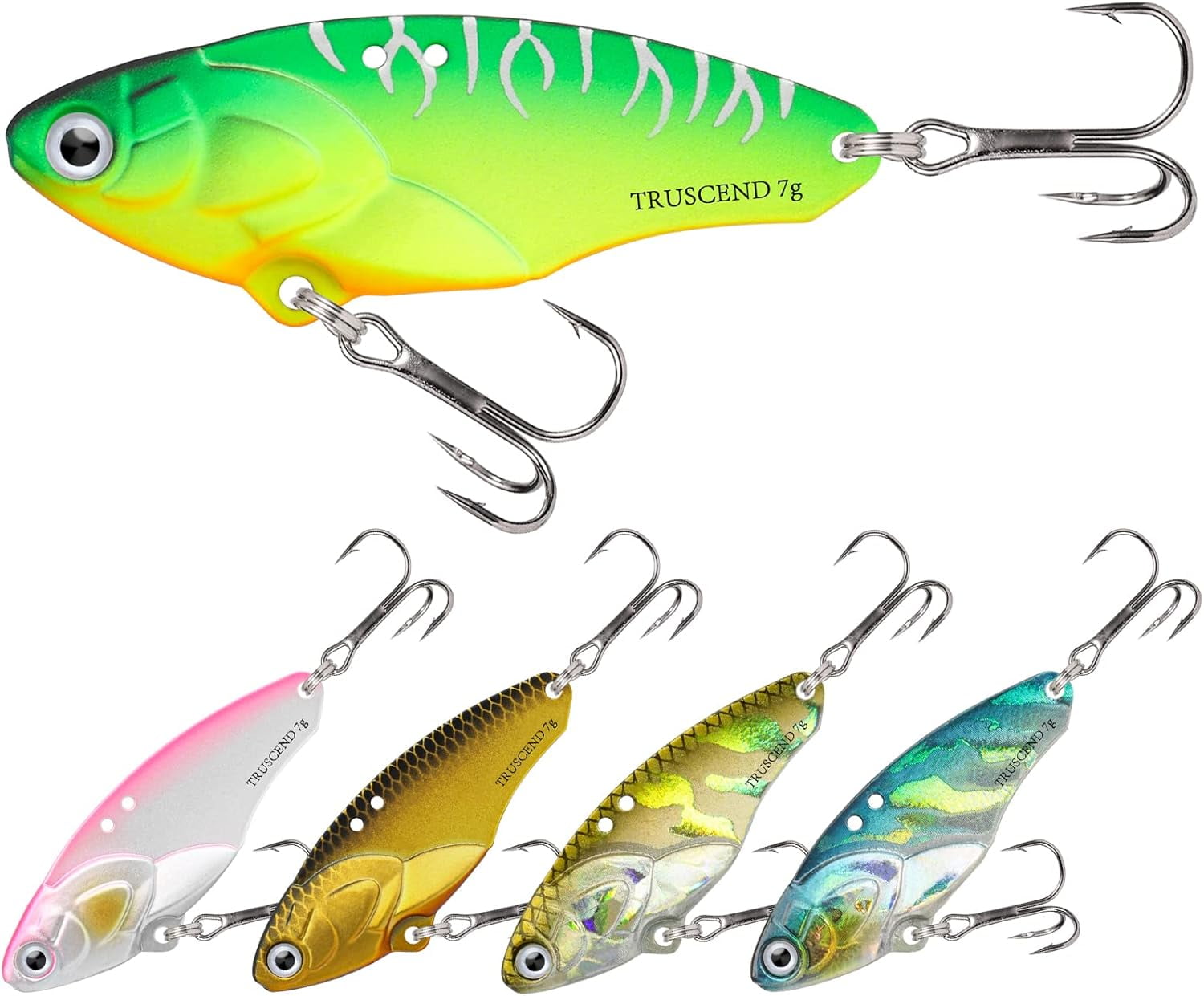 Swimming or Jigging Fishing Spinners with Two-Way Spinning Spoons System, Rooster Tail Fishing ...