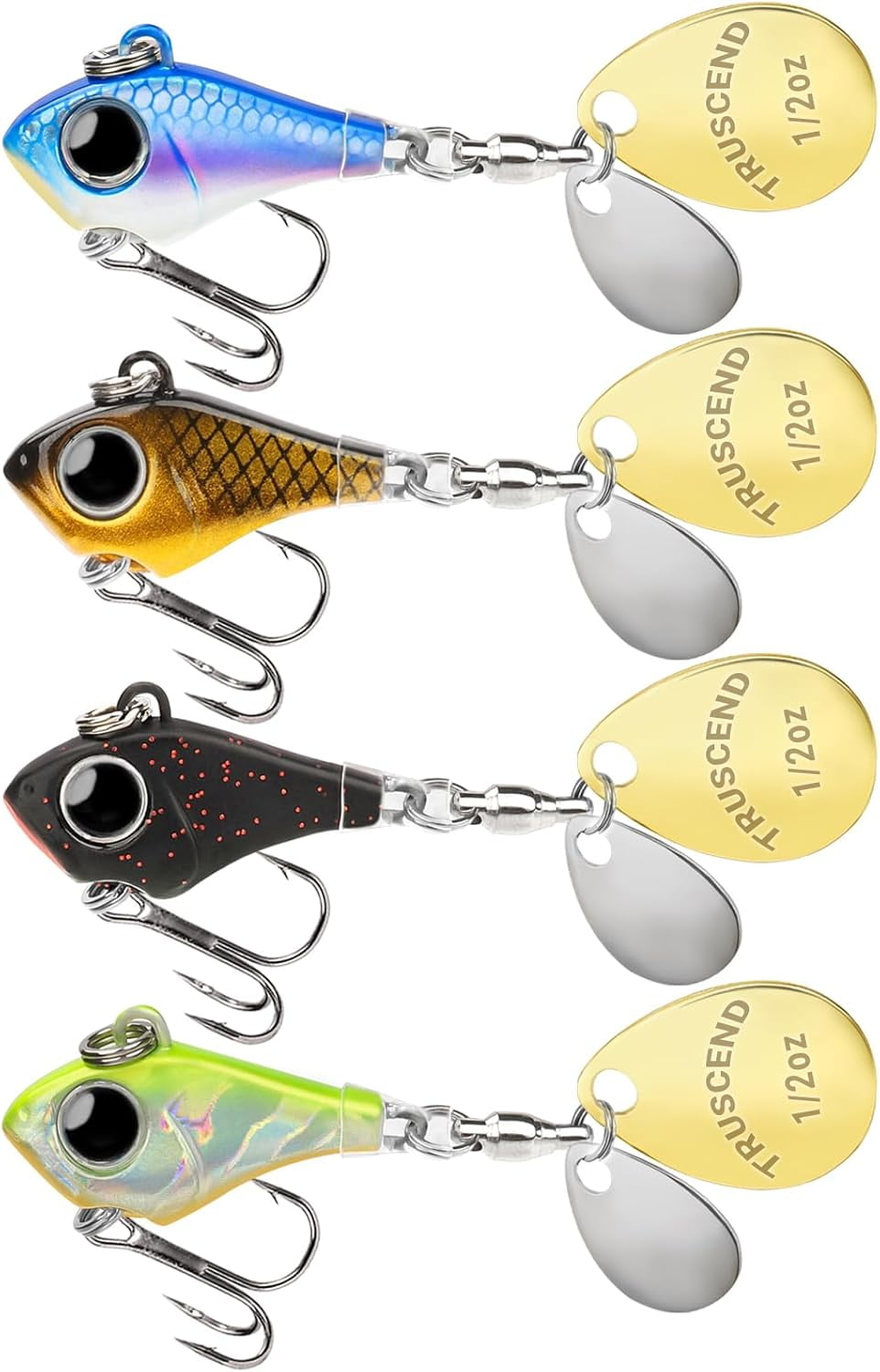 Swimming or Jigging Fishing Spinners with Two-Way Spinning Spoons ...
