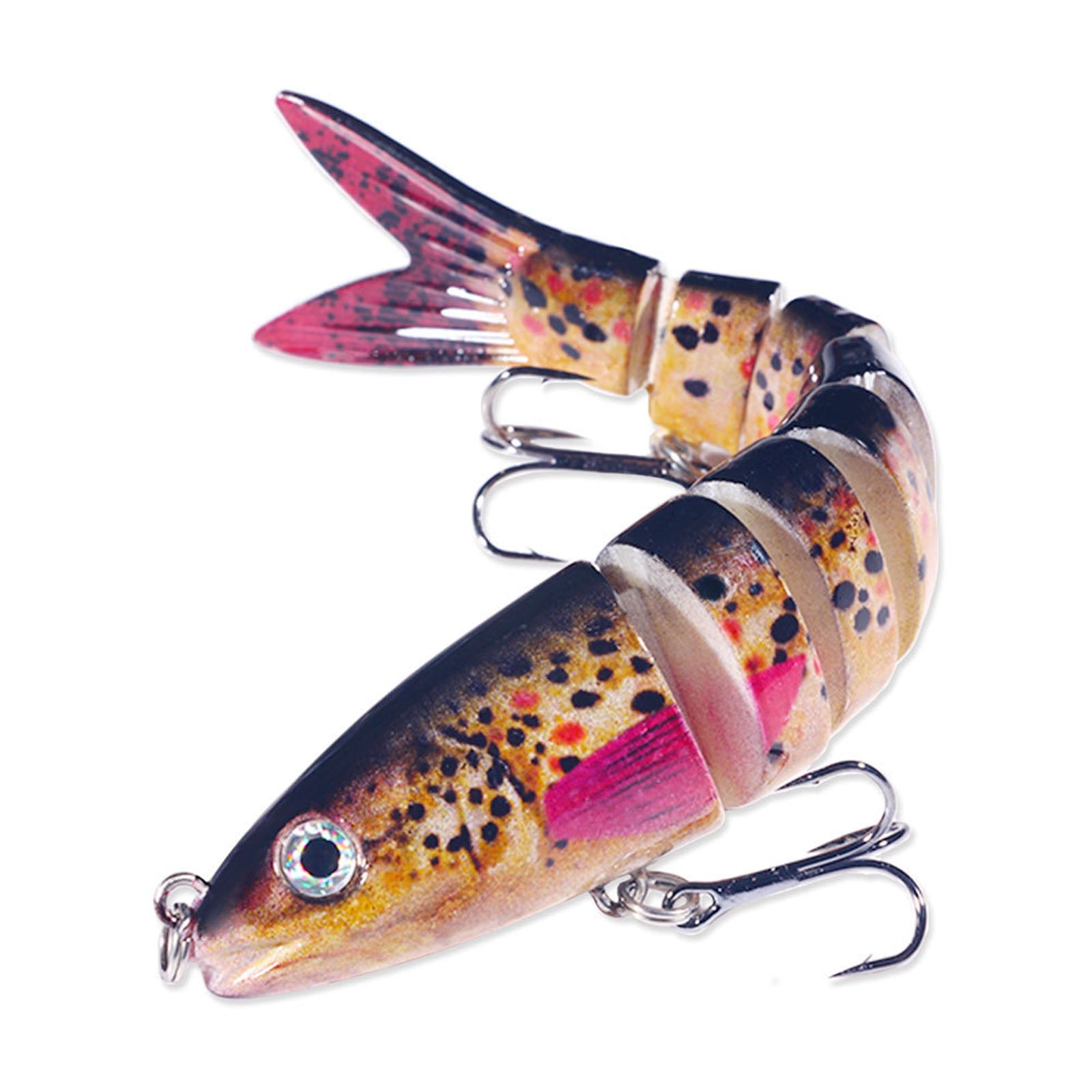 Swimming Lures with Treble Hook for Trout Multi Jointed Swimbait 8 ...