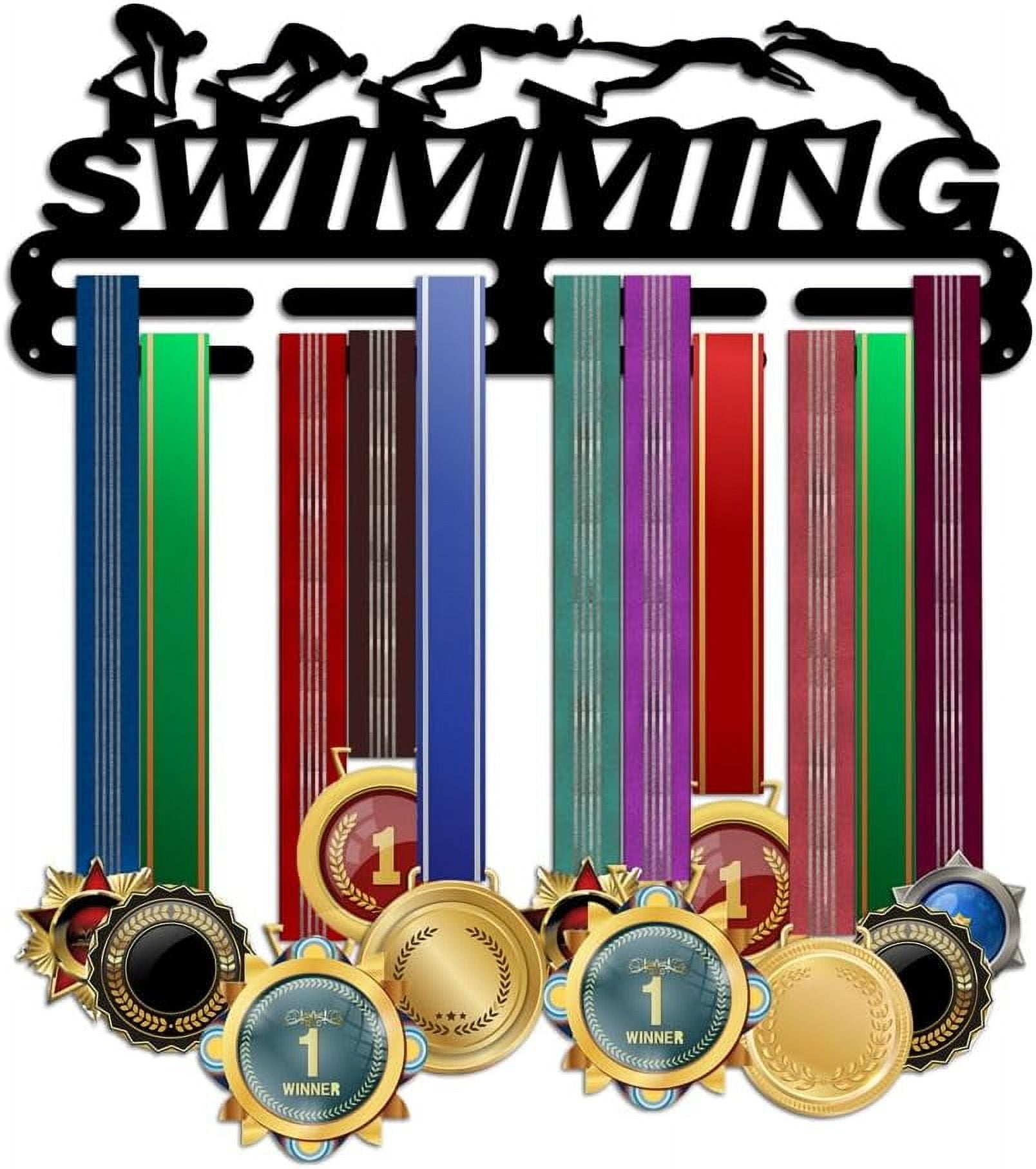 Swimming Medal Hanger Display Medal Holder Rack Wall Mount Hanger Decor ...