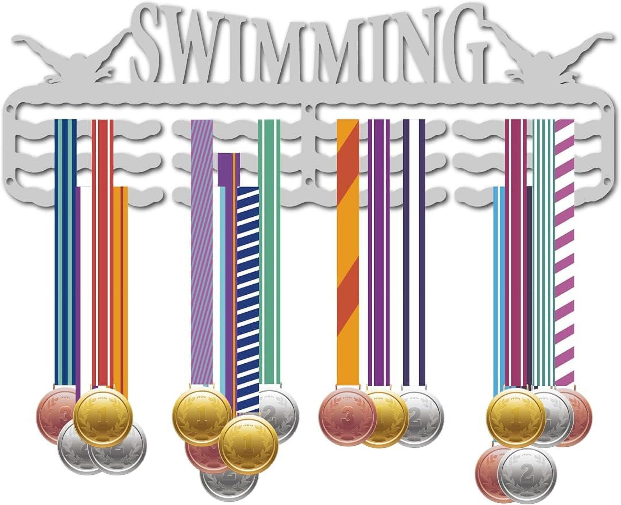 Swimming Medal Hanger Medal Holder Display Rack Wall Mount Frame Shelf ...