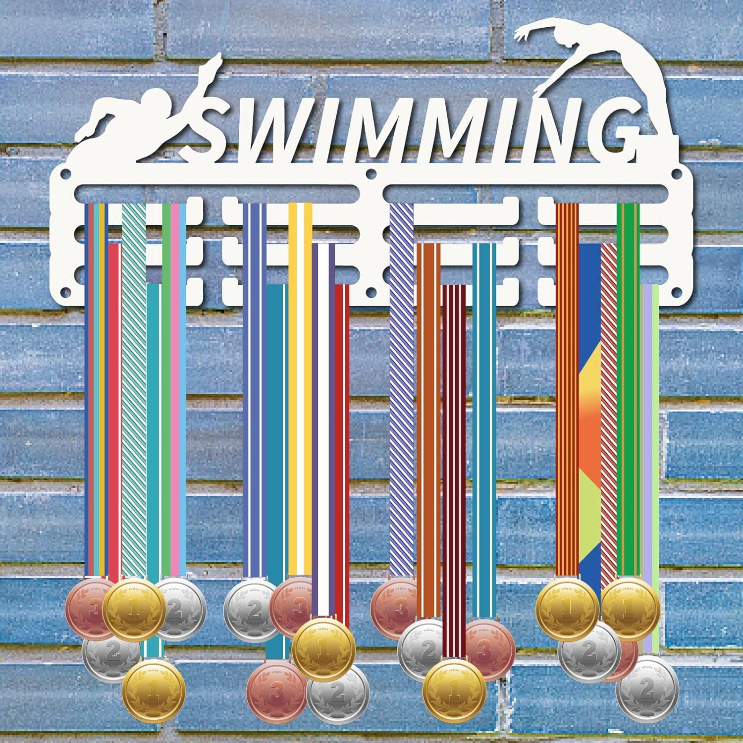 Swimming Medal Holder Display Medal Hanger Rack Small Wall Mounted ...