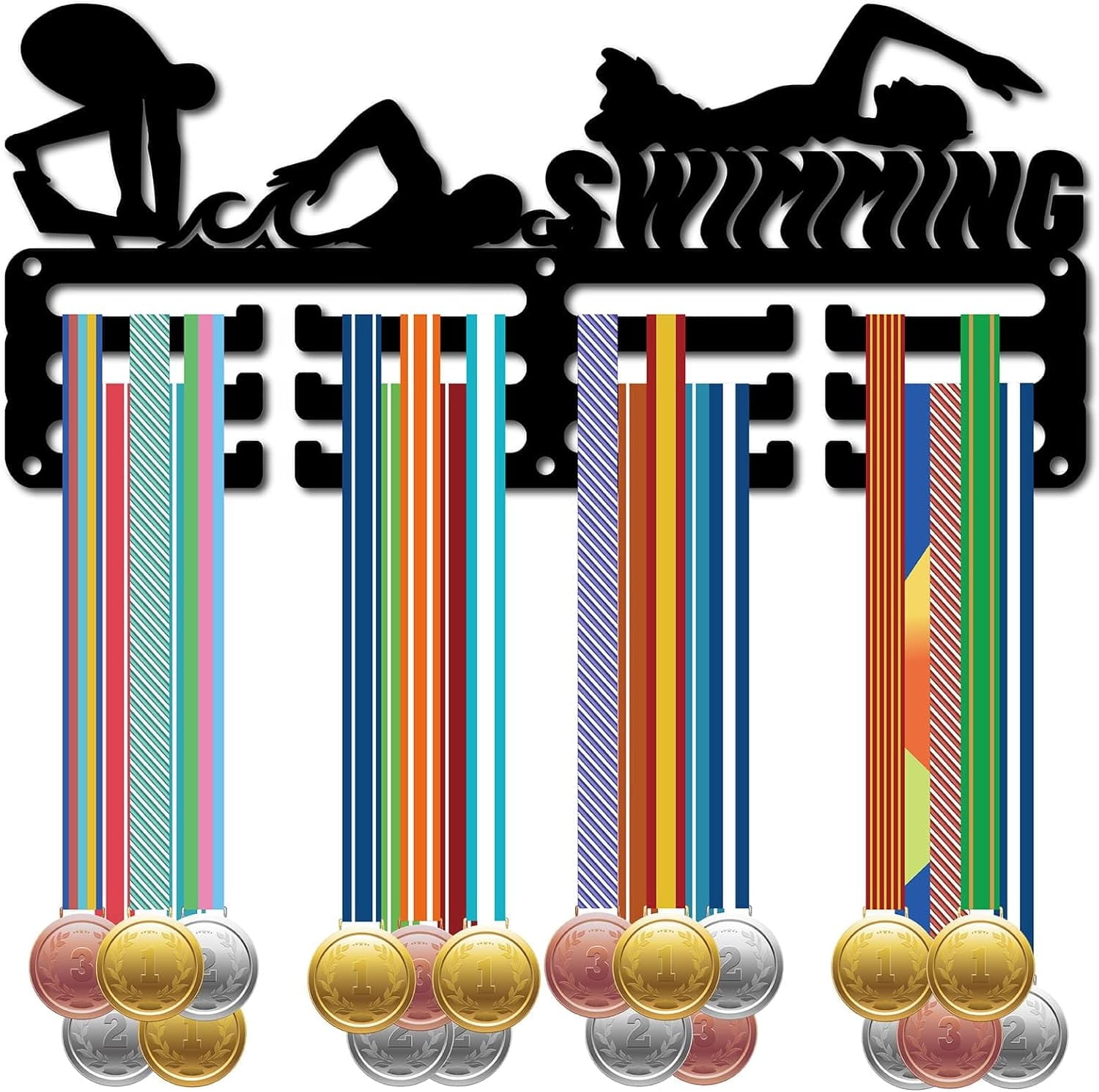 Swimming Medal Holder Display Medal Hanger Rack Sports Metal Hanging ...