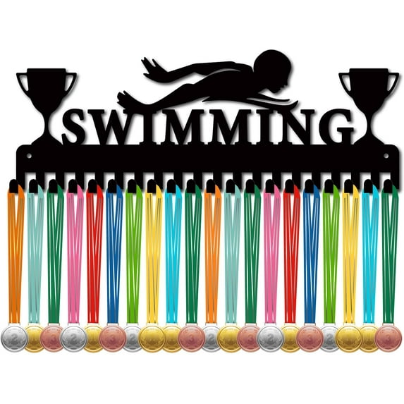 Swimming Medal Holder Display Medal Hanger Storage Rack Sports Frame ...