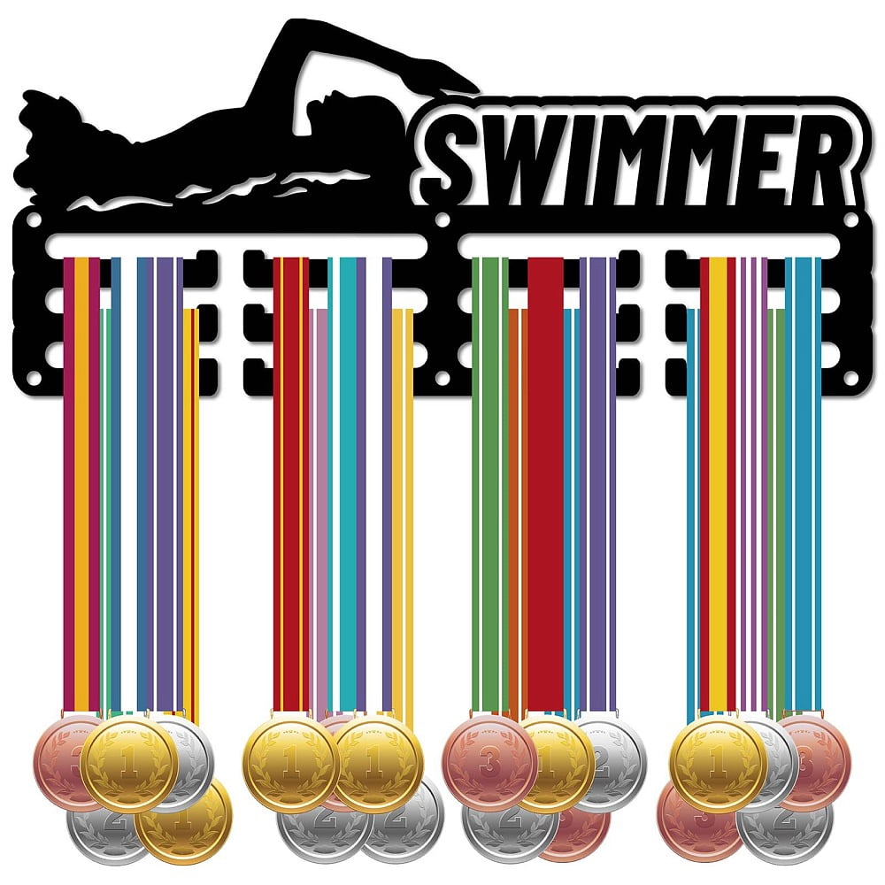 Swimming Medal Holder Display Swimmer Medal Hangers Rack Sports Hanging ...