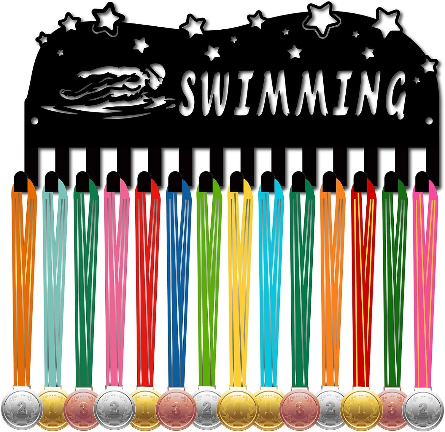 Swimming Medal Holder Medal Hanger Display Rack Sports Metal Hanging ...