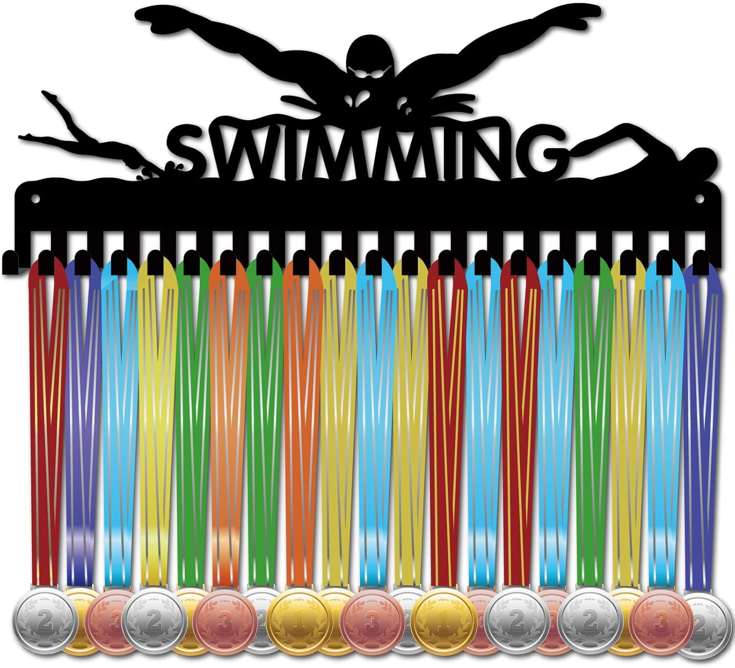 Swimming Medal Holder Hanger Medals Hooks Sports Awards Display Rack ...