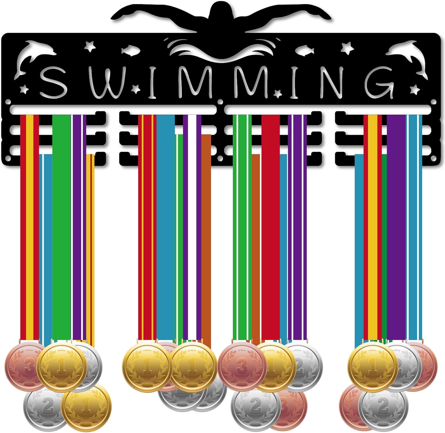 Swimming Medal Holder Medal Hanging Decor Medal Rack Display Wall ...