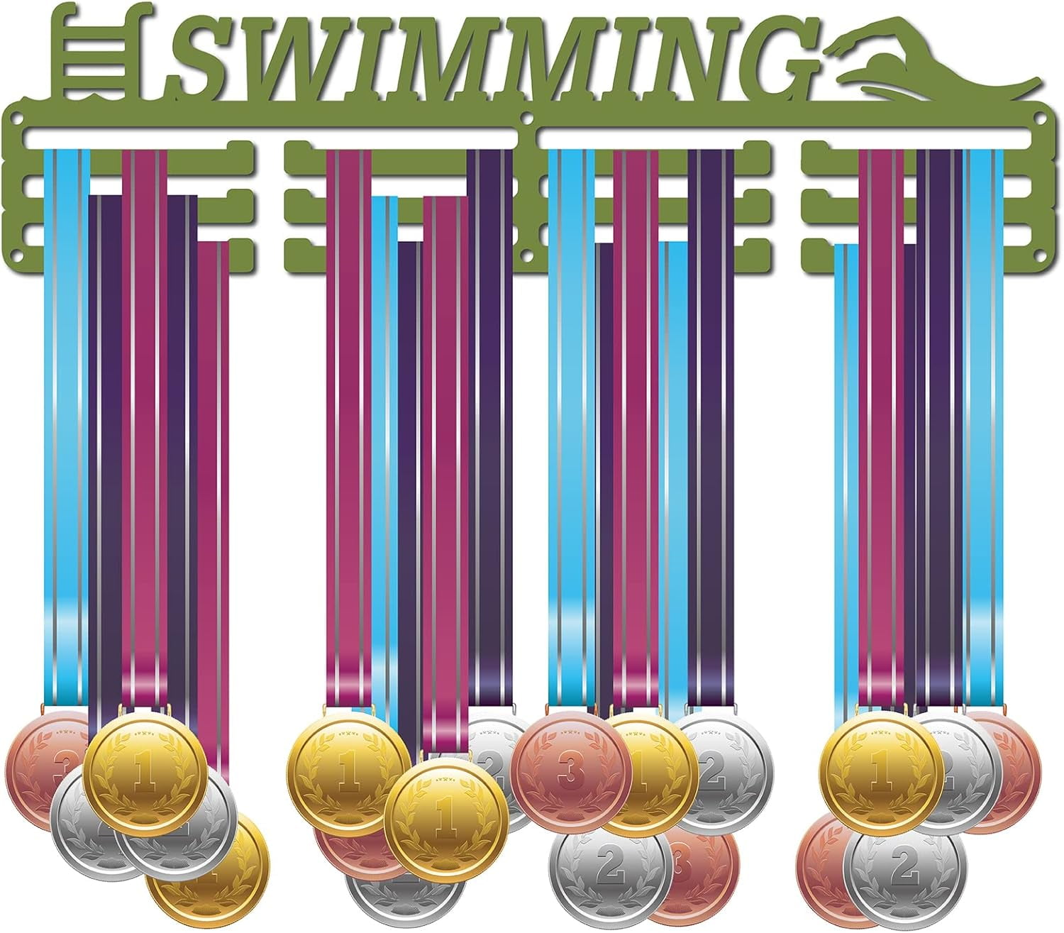 Swimming Medal Holder Sport Swimmer Games Medals Display Stand Wall ...