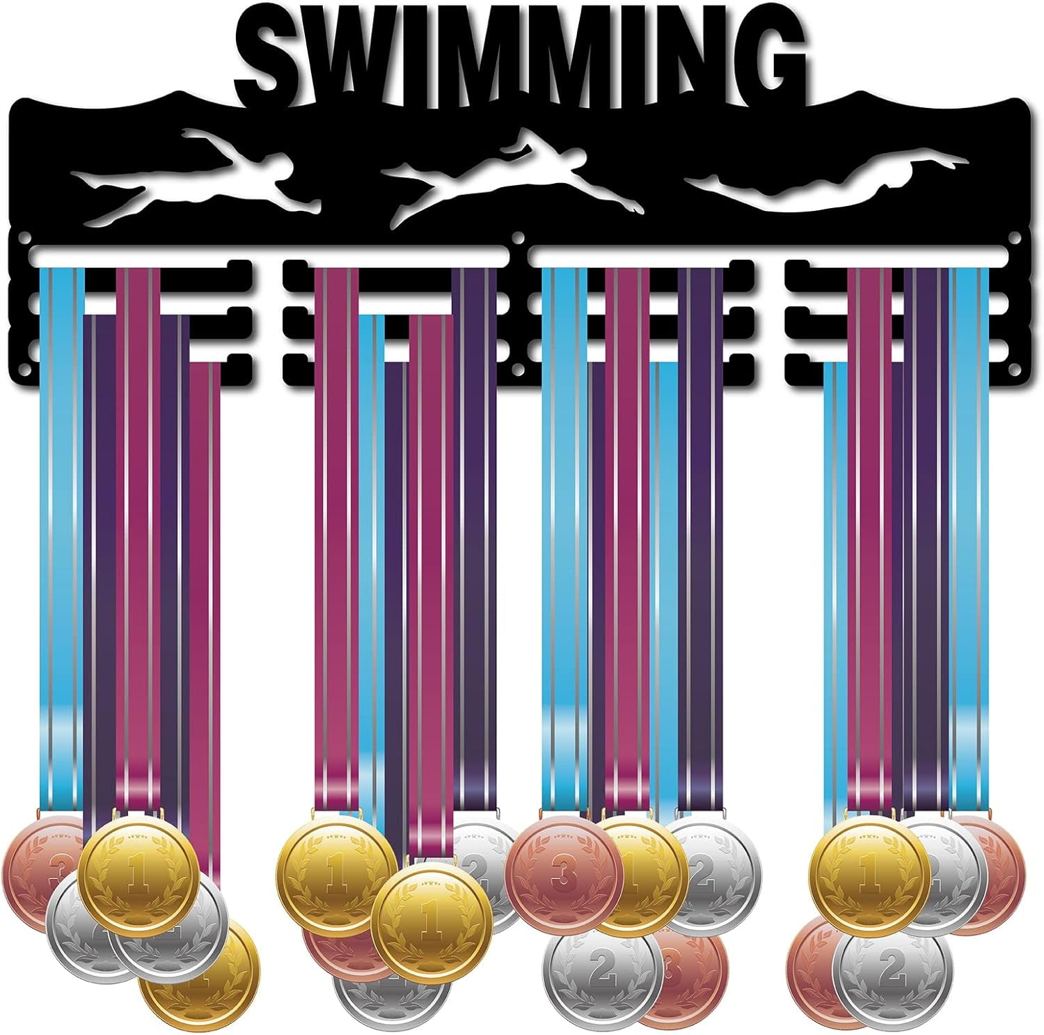 Swimming Medal Holder Sport Swimmer Games Medals Display Stand Wall ...