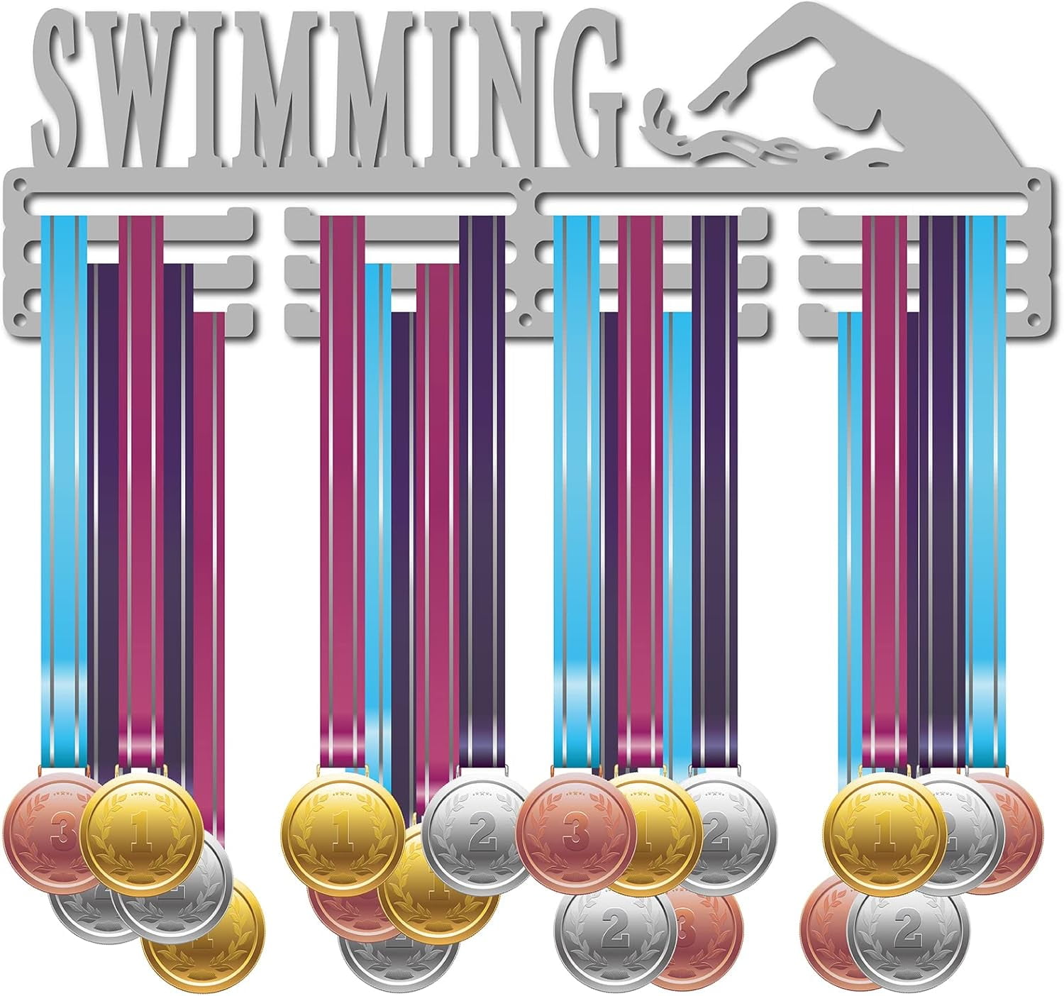 Swimming Medal Holder Sport for Swimmer Medals Display Stand Wall Mount ...