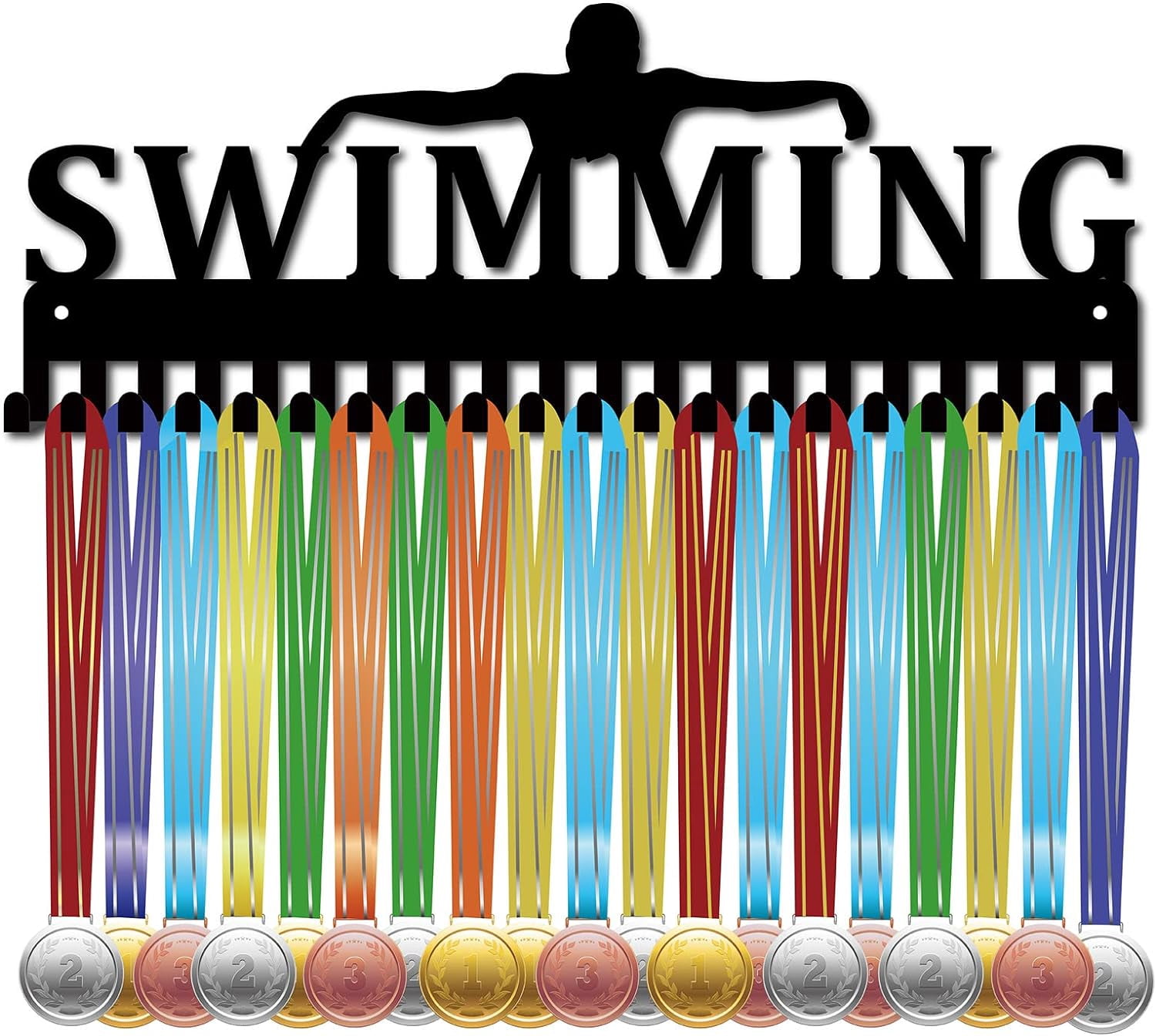 Swimming Medal Holder Swimmer Medals Hanger Athlete Awards Display ...