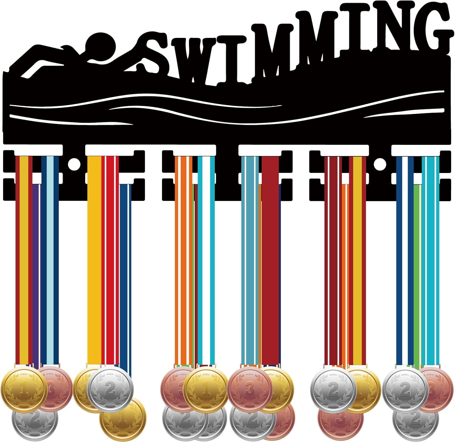 Swimming Medal Rack Display Acrylic Medal Hanger Wall Mounted Badge ...