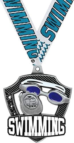 Swimming Medals - 2.25" Silver Swim Team Medal Awards - Walmart.com