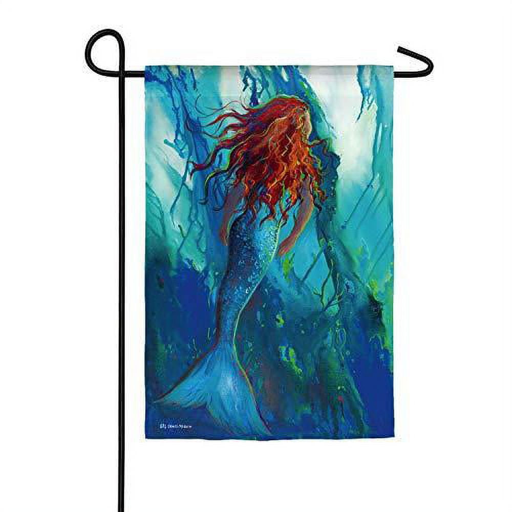 Swimming Mermaid Textured Garden Flag 2 Sided - Walmart.com