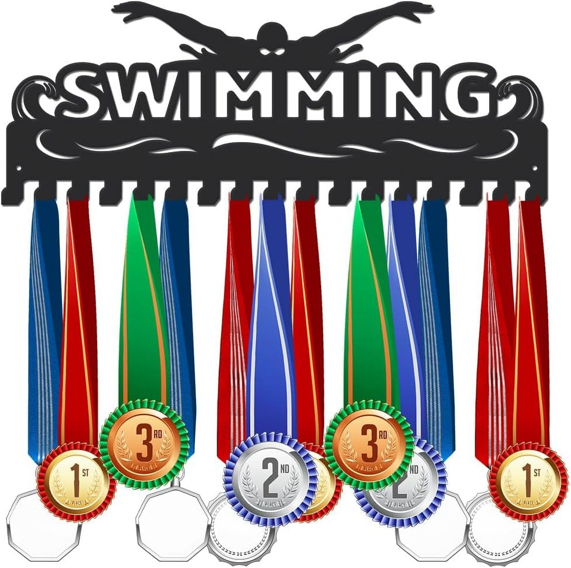 Swimming Metal Medal Hanger Display Sports Medal Holder with Hooks ...