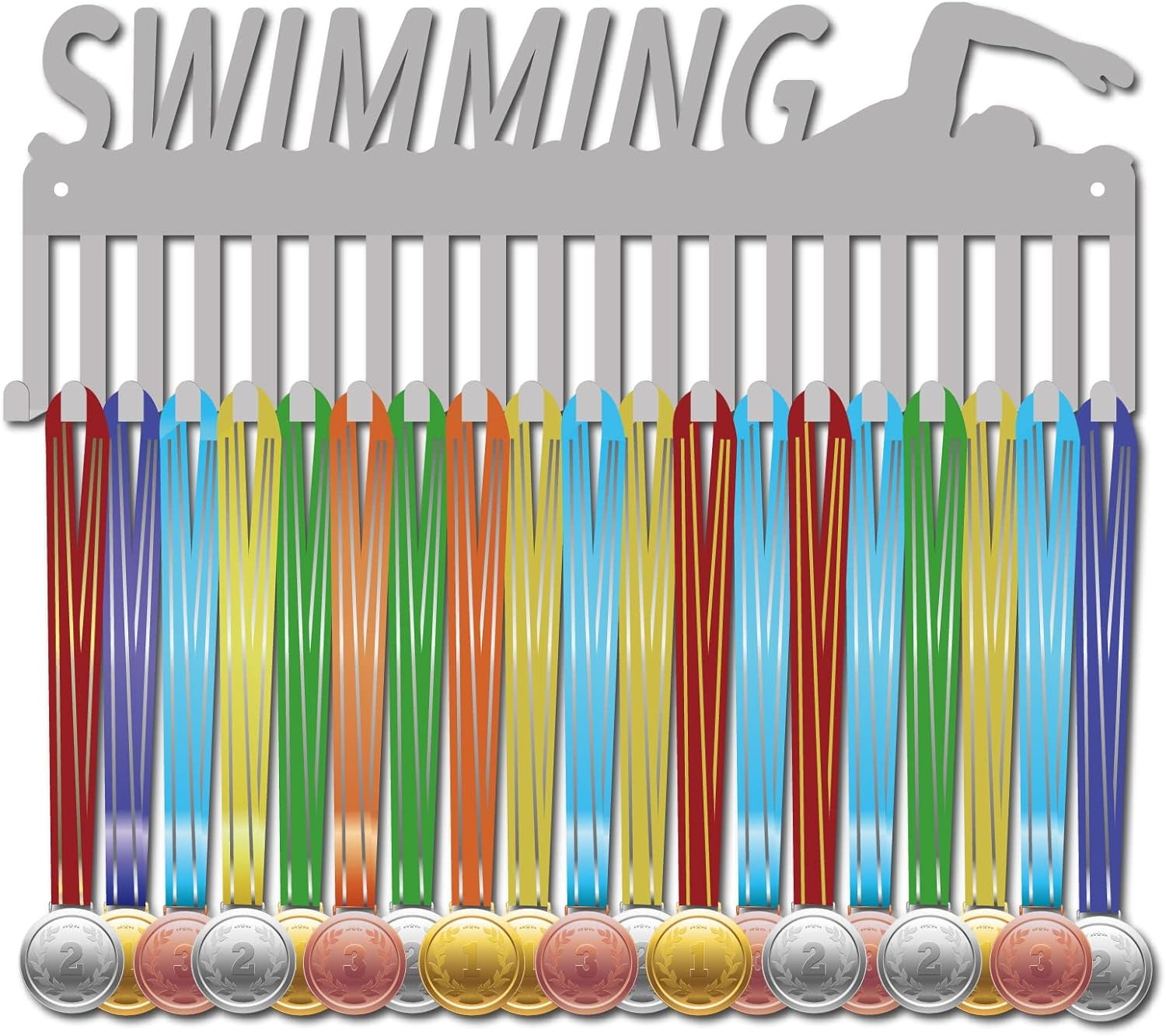 Swimming Metal Medals Holder Sports Medals Display Hanger Rack Swimmers ...