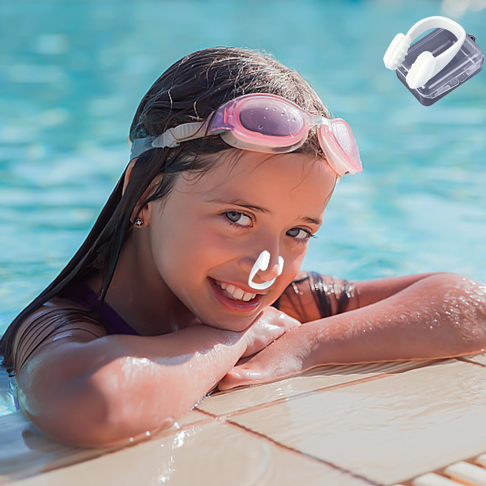 Swimming Nose Clip, 1 Pack Swim Nose Plugs with Waterproof Silica Gel ...