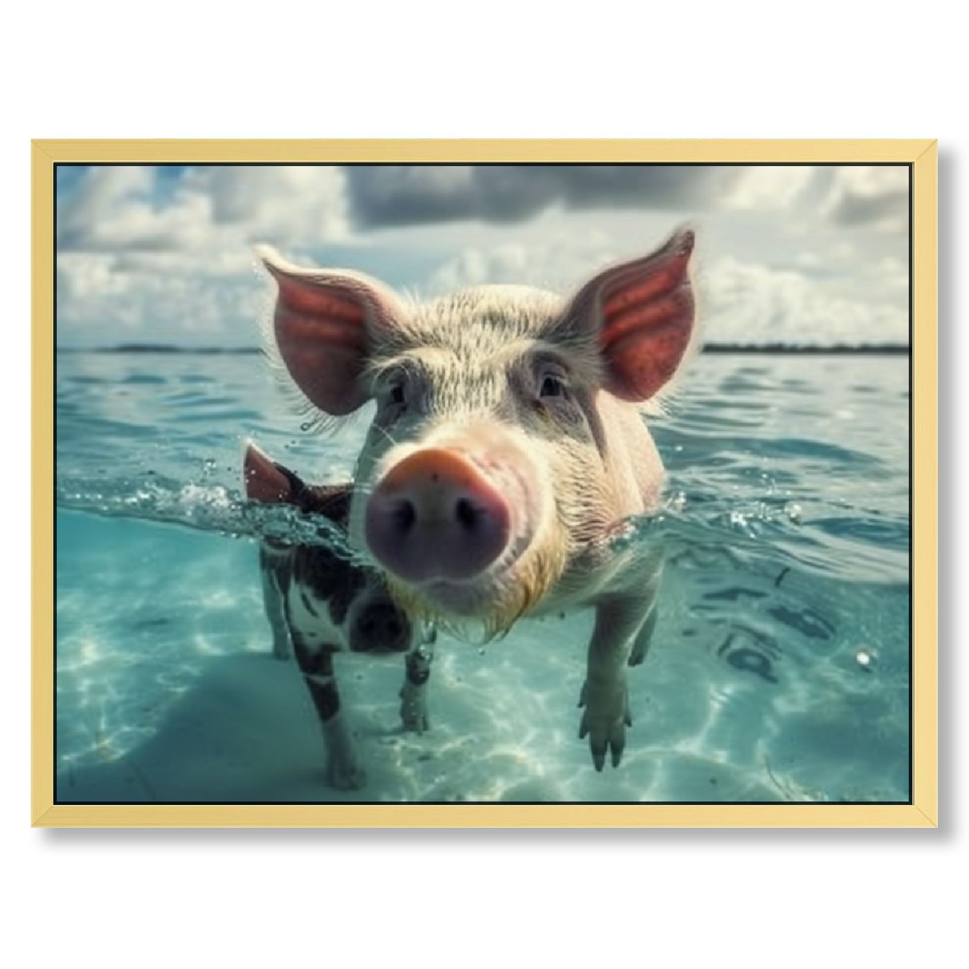 Swimming Pigs of The Bahamas in The Out Islands of The Exuma Poster Canvas Wall Art Hom e Wall ...