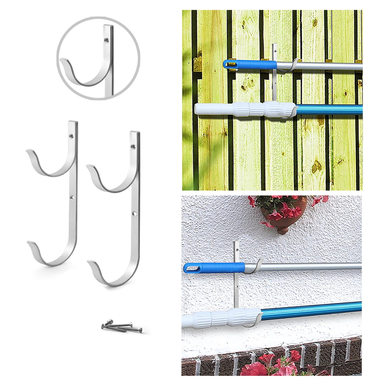 Swimming Pool Accessories, 2Pc Pool Rod Hanger Aluminum Bracket Group ...