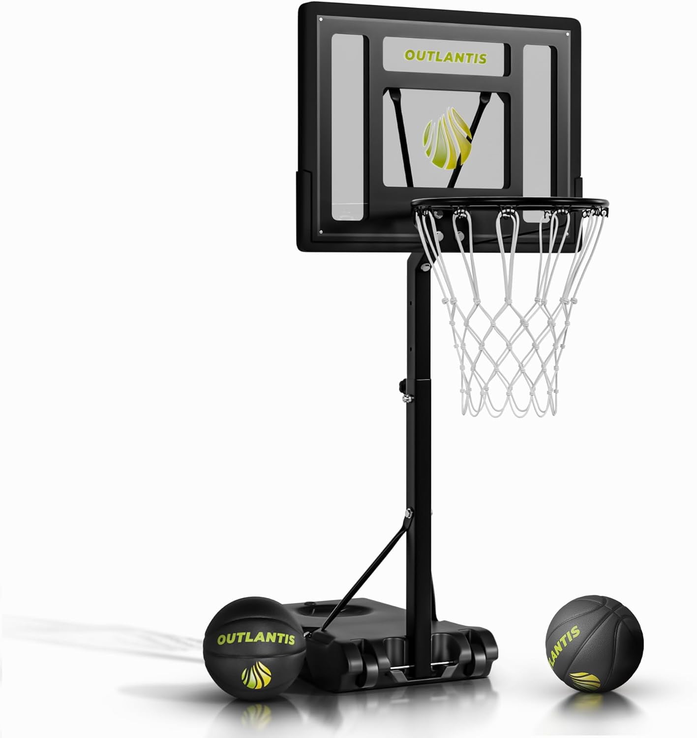 Swimming Pool Basketball Hoop Set-Durable Steel Basketball Backboard ...