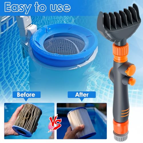 Swimming Pool Cartridge Filter Cleaner, Handheld, Gray, Plastic, High ...
