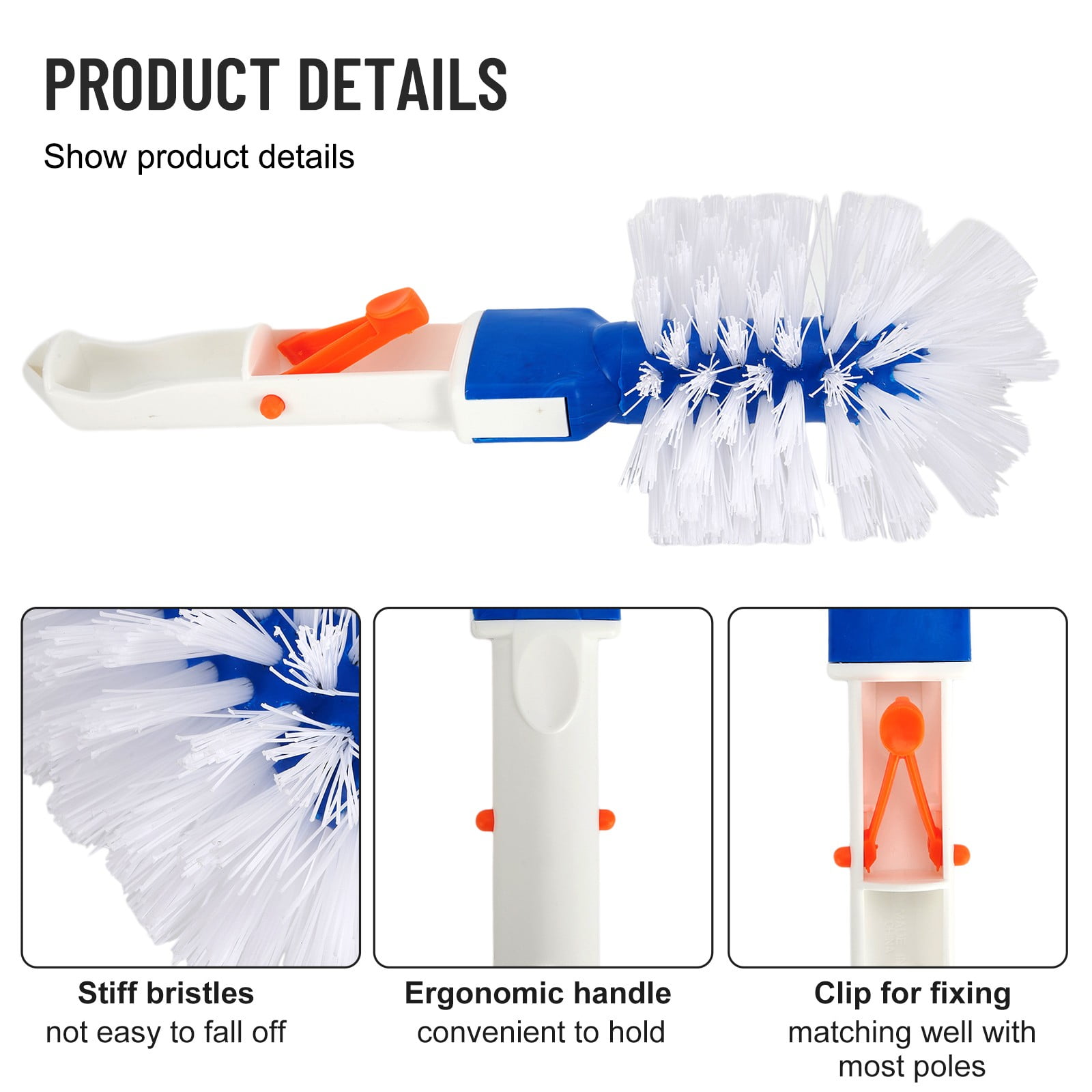 Swimming Pool Cleaner Handheld Brushes Bristles Spa Hot Tubs Cleaning ...