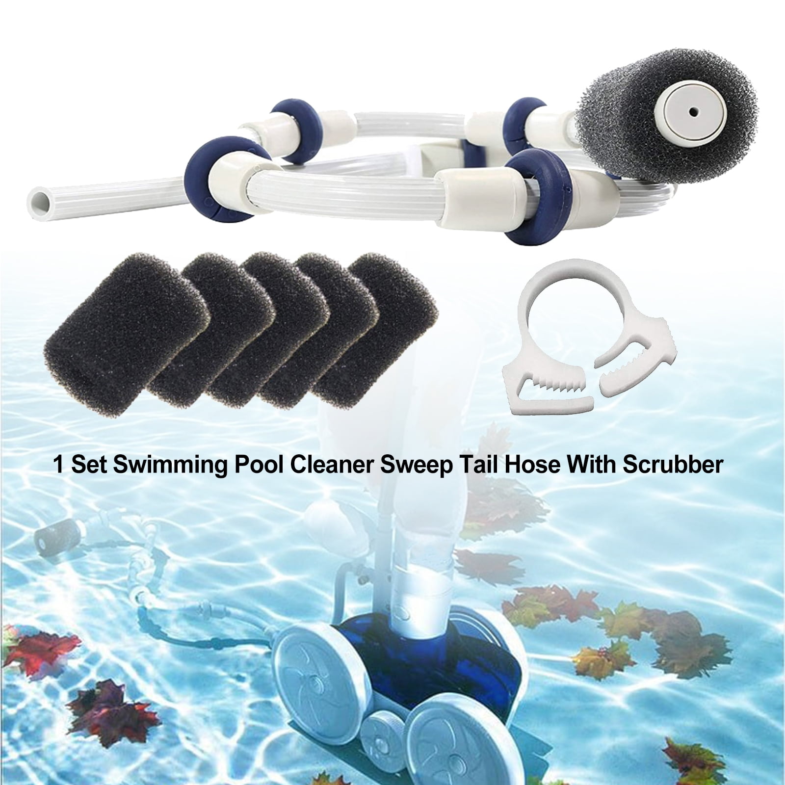 Swimming Pool Cleaner Sweep Tail Hose With Scrubber For Polaris 180 280 ...