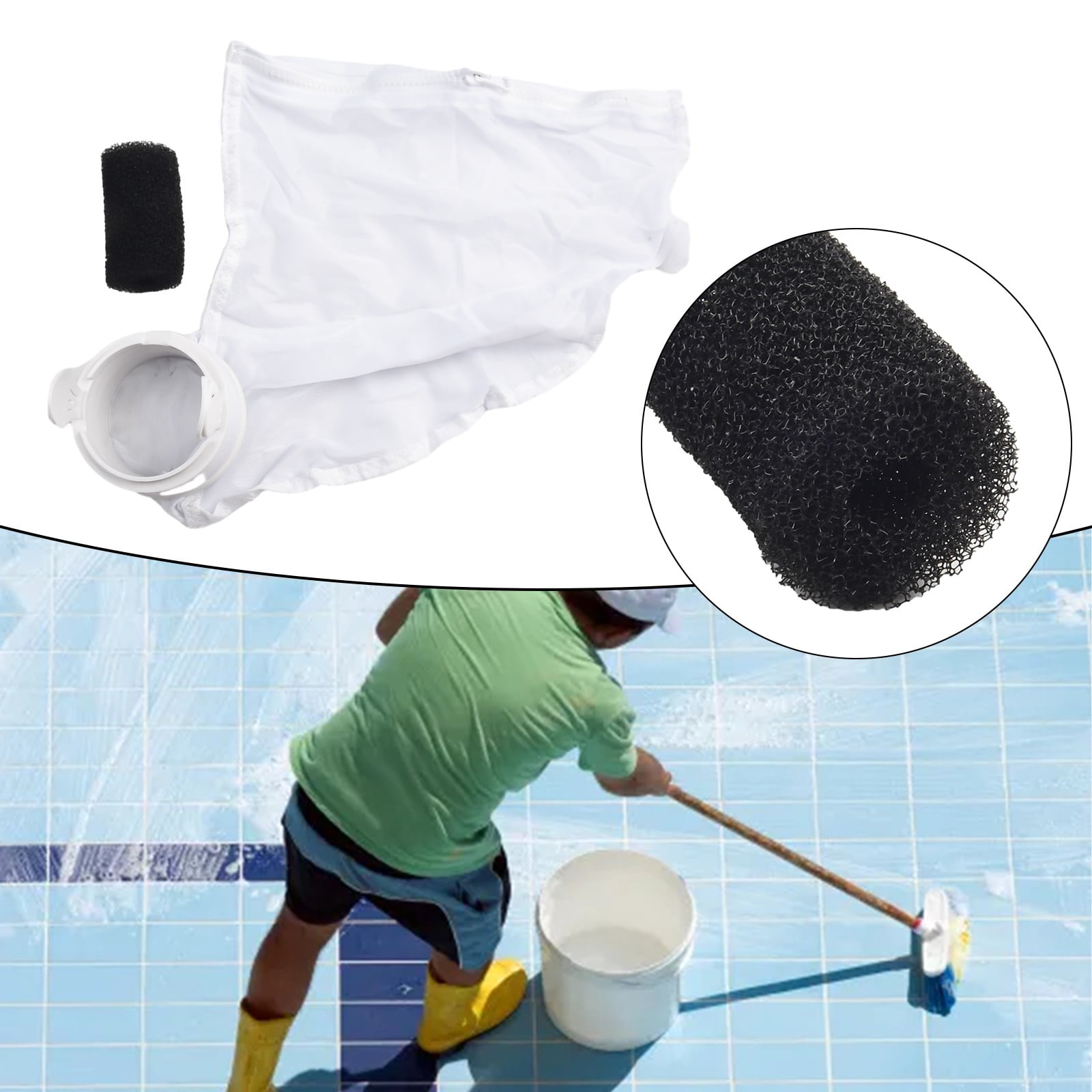 Swimming Pool Cleaner Zip Bag & Filter Sponge Replacement Set for ...