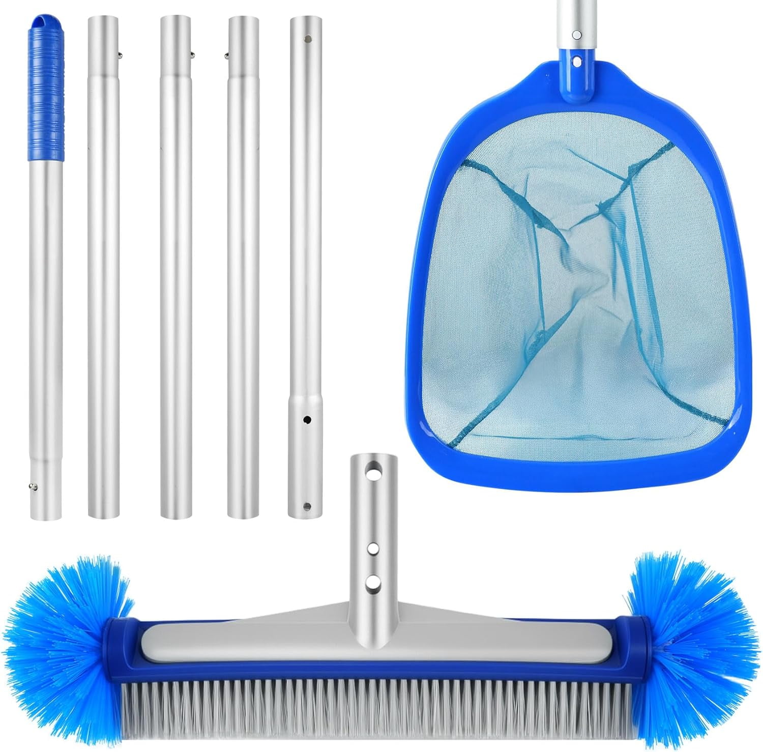 Swimming Pool Cleaning Kit, 3PCS with 17" Round Pool Brush, Fine Mesh ...