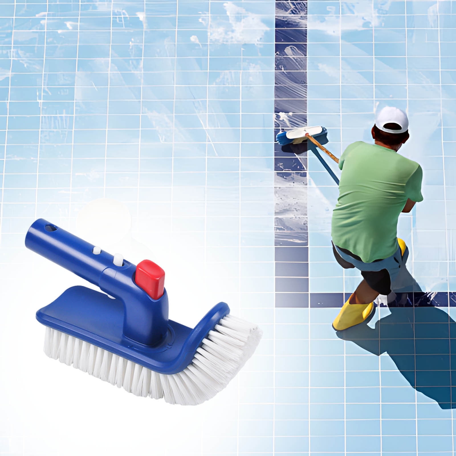 Swimming Pool Cleaning Tool, Stainless Steel Step Brush, 180-Degree ...