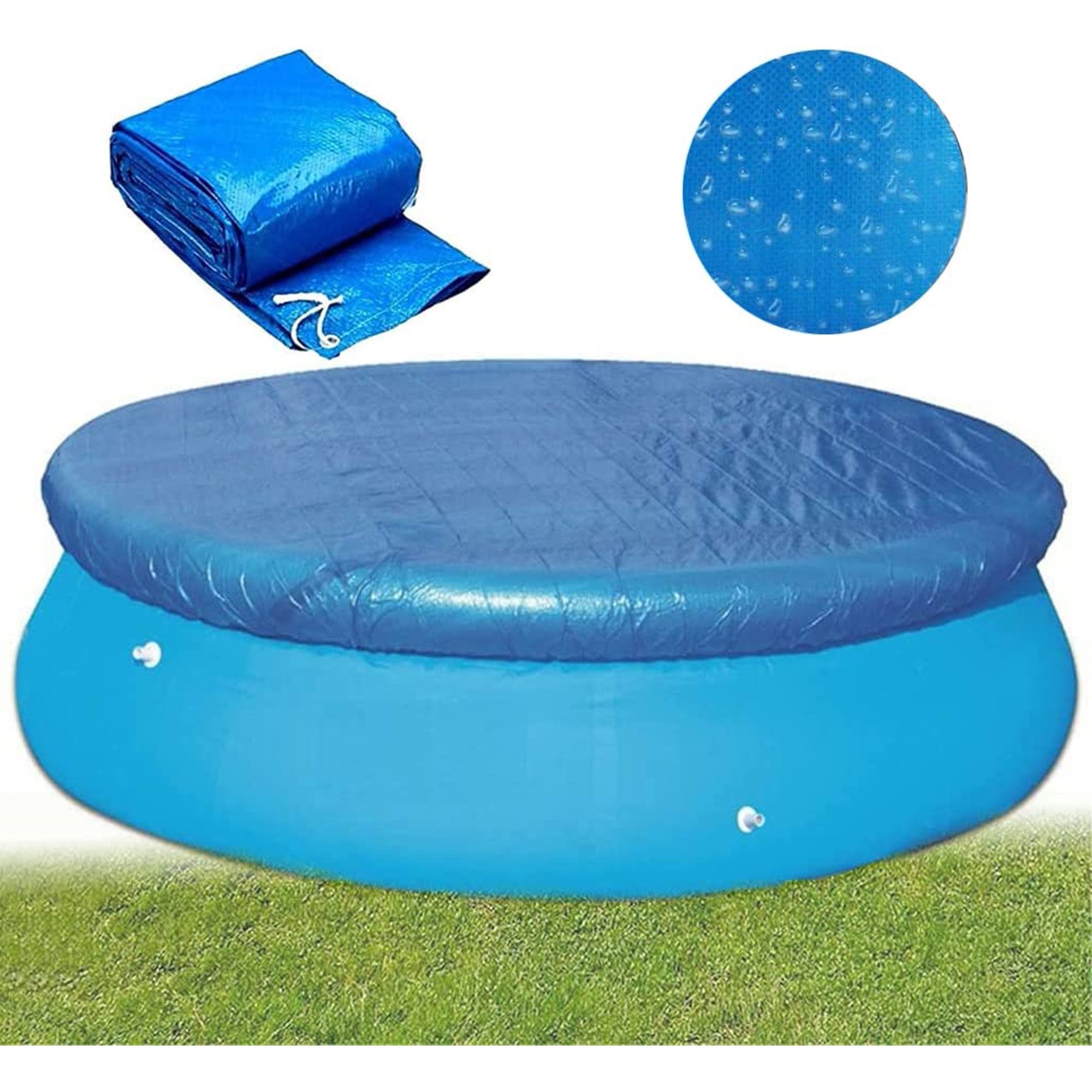 Swimming Pool Cover, Blue Pool Cover Diameter Round Easy Set for Frame ...