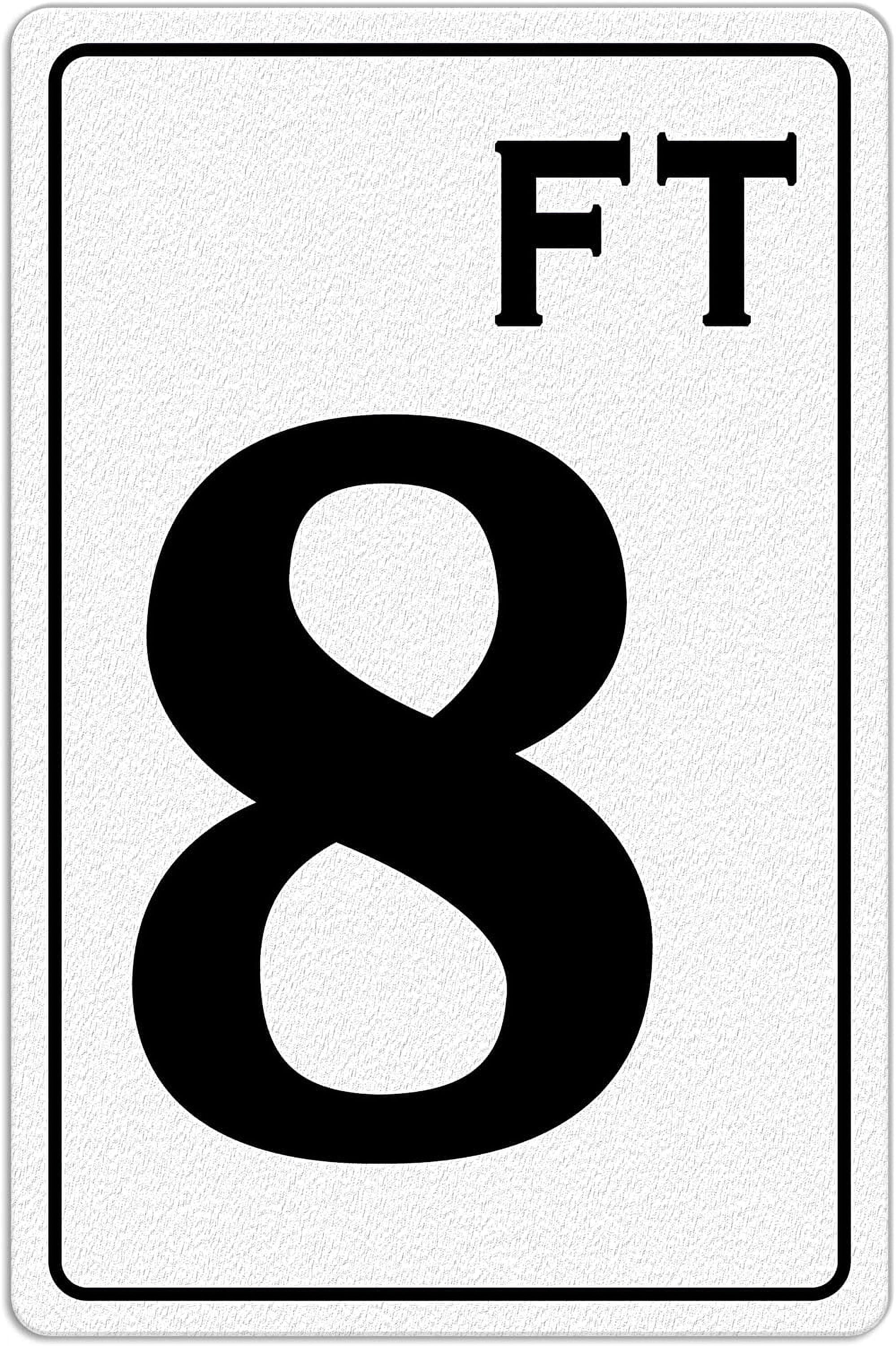 Swimming Pool Deck Depth Marker Signs - Swimming Pool Sign, 8 FT ...