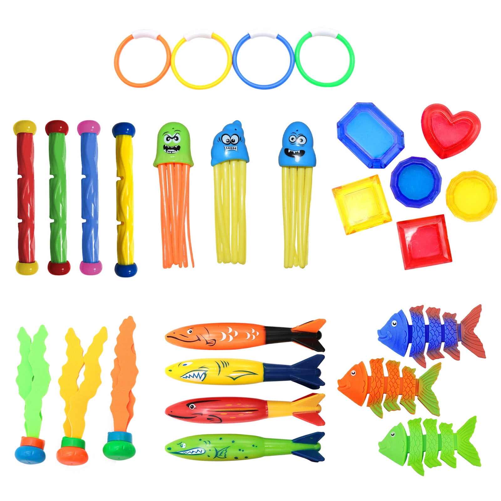 Swimming Pool Diving Toys For Kids Sinking Toys Set Underwater Variety ...