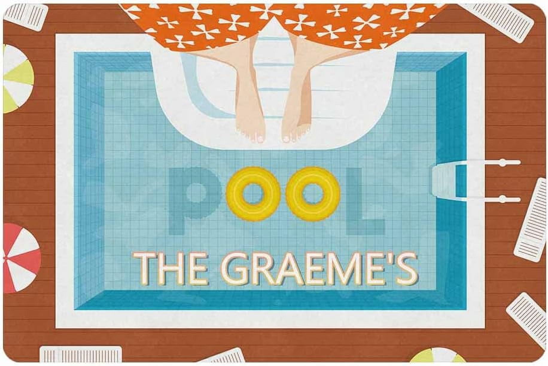 Swimming Pool Door Mat Personalized Bath Mat Welcome To Our Pool ...