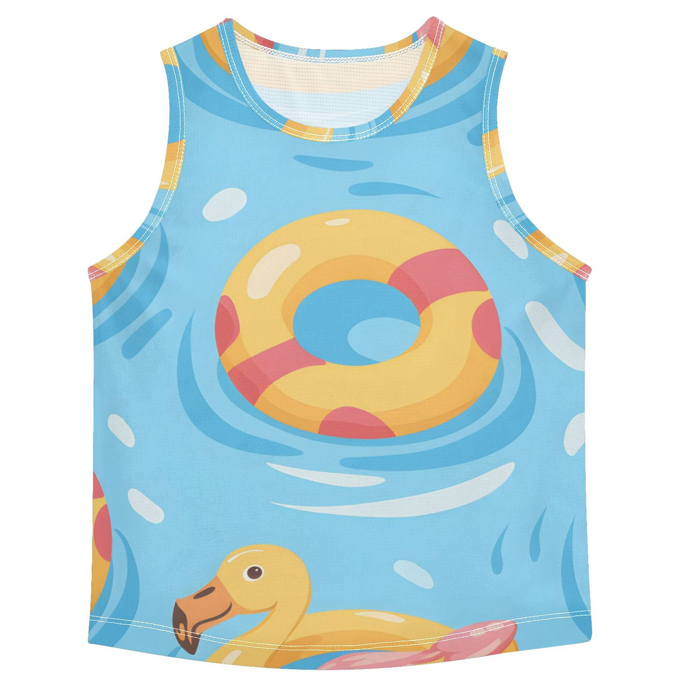 Swimming Pool Duck Buoy Boys' Vest Undershirt Tank Top Sleeveless Quick ...