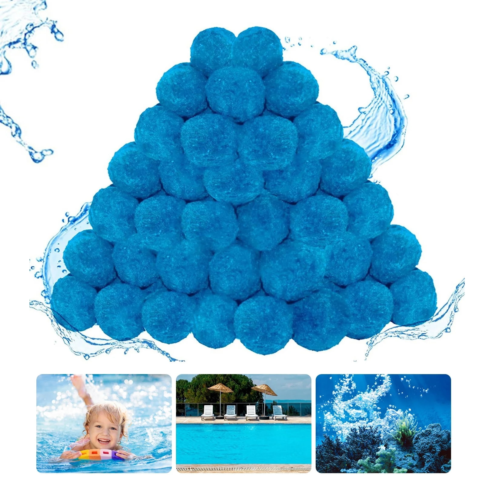 Swimming Pool Filter Ball 200g – Reusable 2 Inch Blue Filter Balls, Eco ...