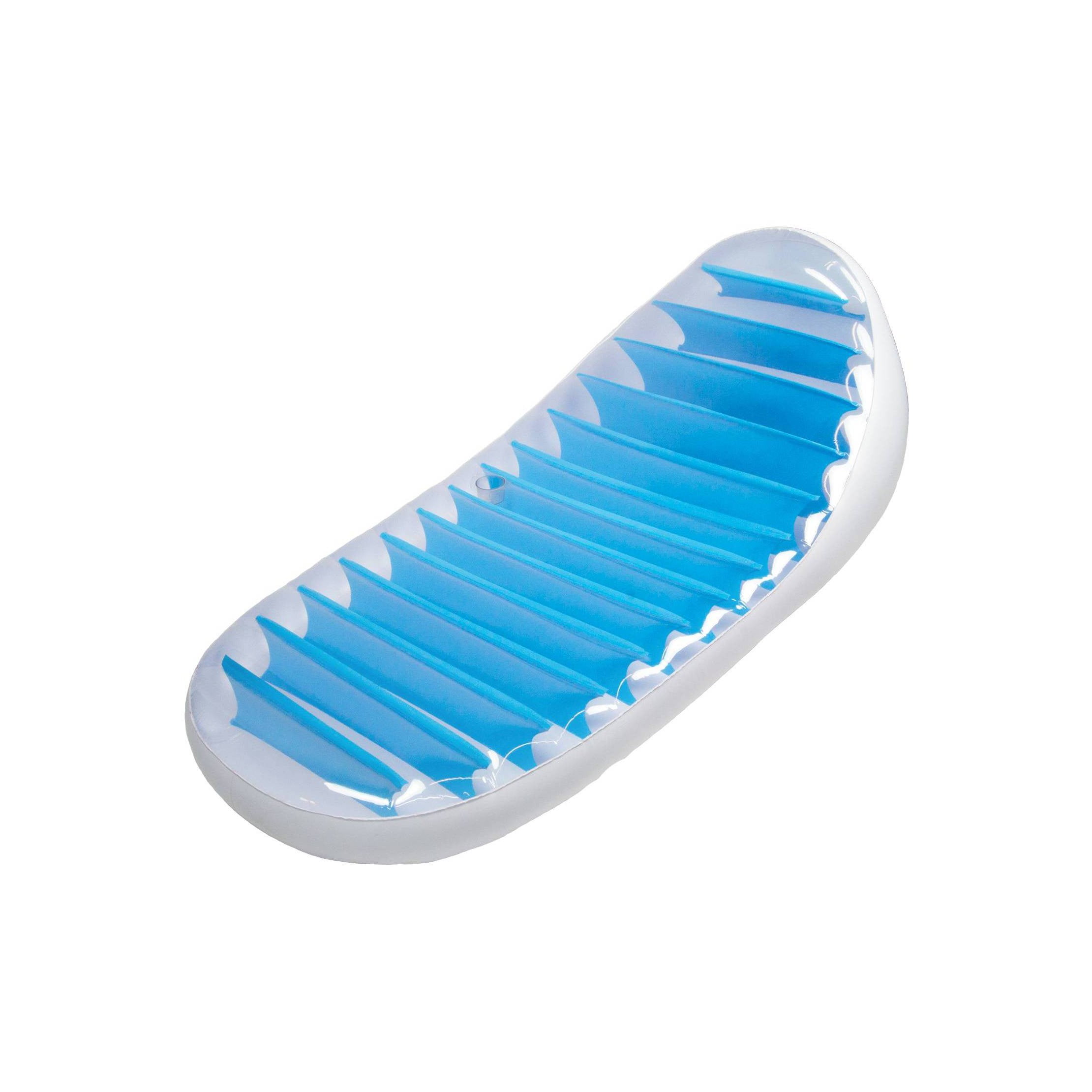 Swimming Pool Float Contour Inflatable Mattress - Blue/White - Walmart.com