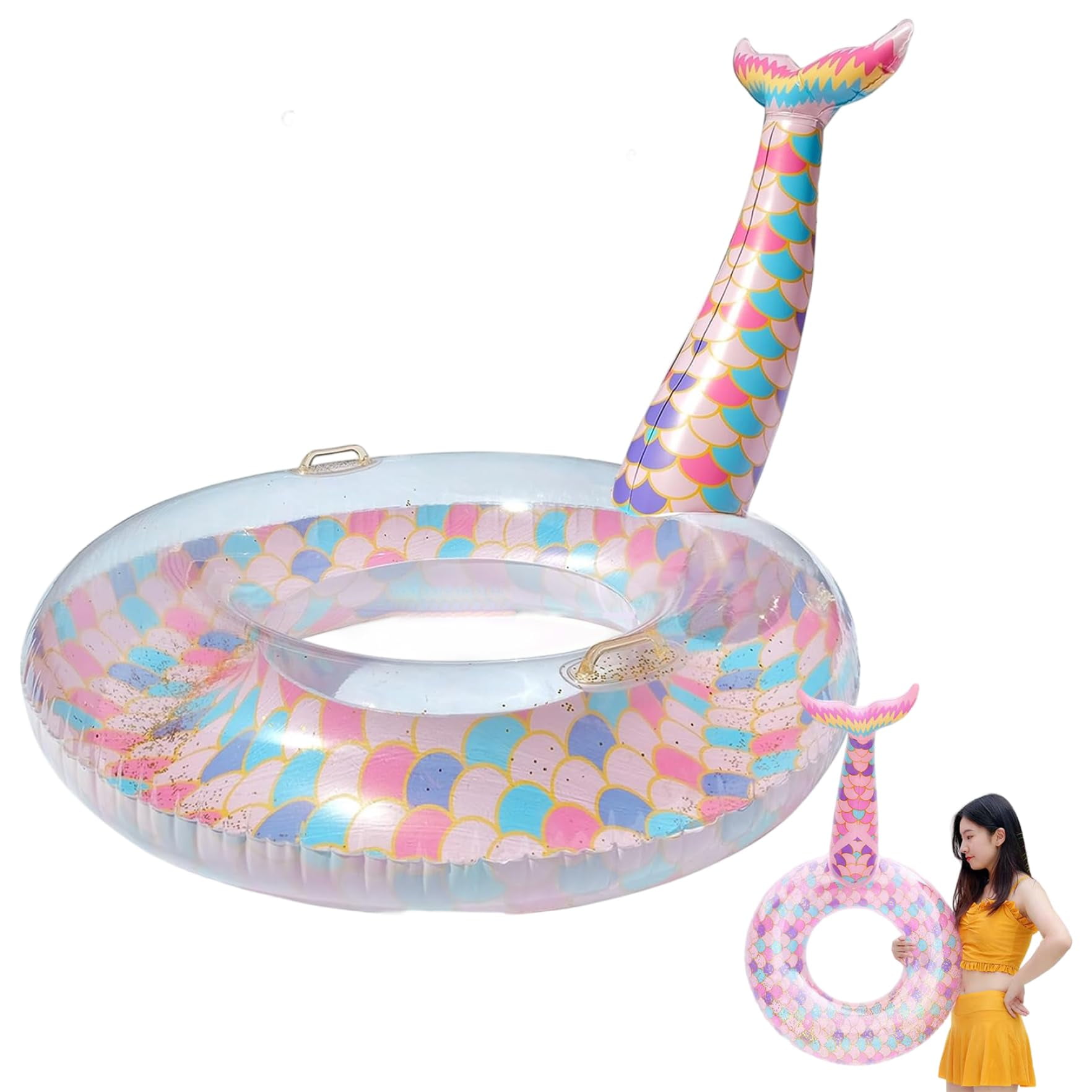 Swimming Pool Floats for Kids Ages 5-10, Inflatable Tubes With Simple ...