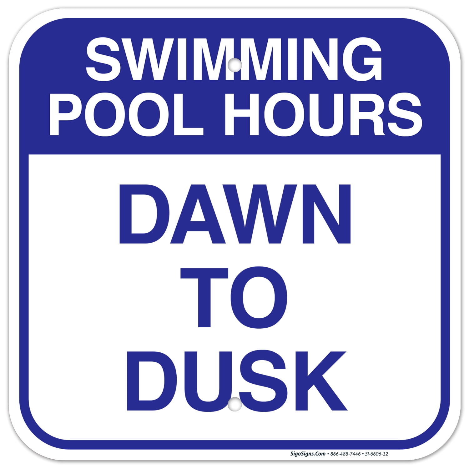 Swimming Pool Hours Sign, Pool Sign, (SI-6606) - Walmart.com