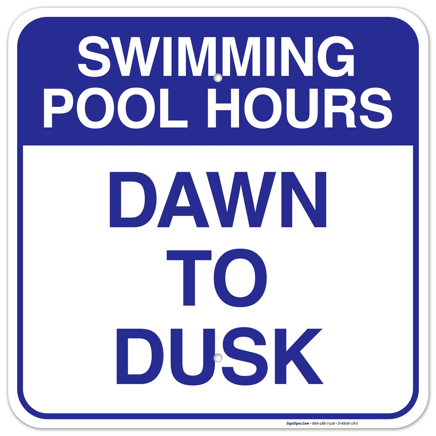 Swimming Pool Hours Sign, Pool Sign, (SI-6606) - Walmart.com