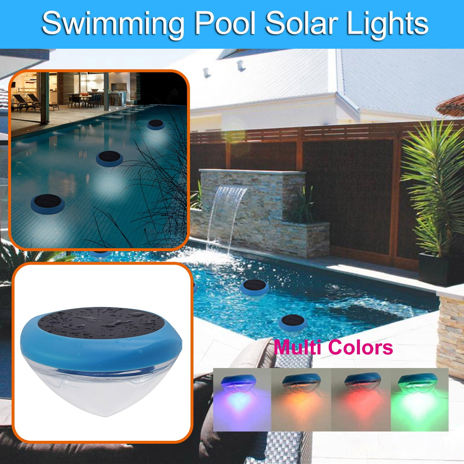 Swimming Pool, Ip68 Colorful Water Floating Light Pool Decoration ...