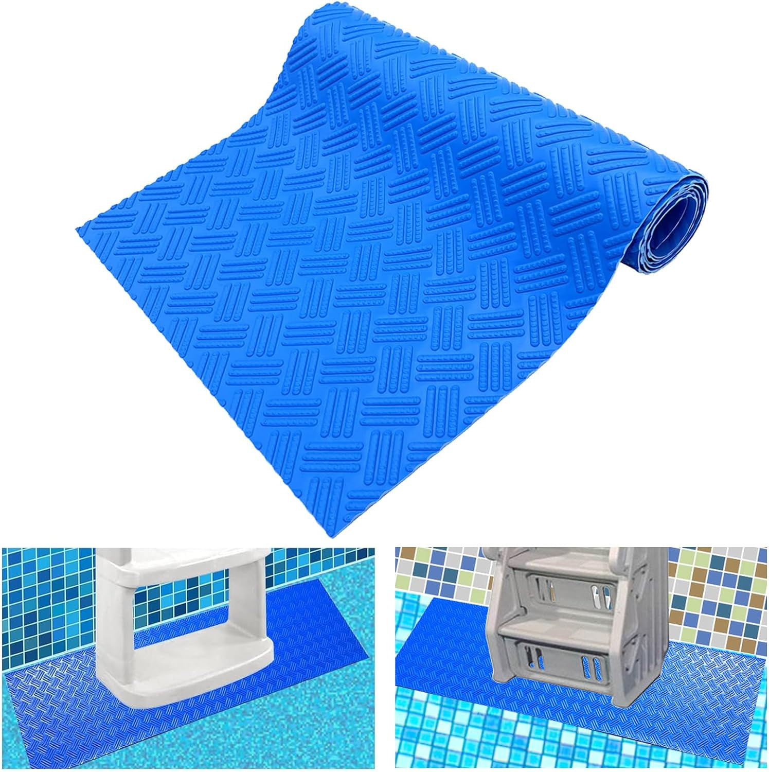 Swimming Pool Ladder Mat - Protective Pool Ladder Pad Step Mat with Non ...