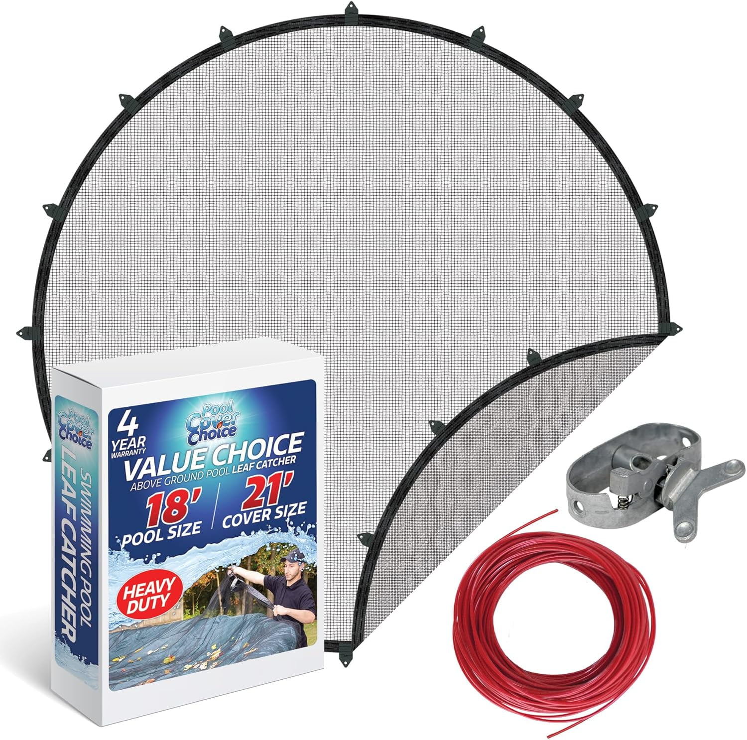 Swimming Pool Leaf Catcher Net Cover for 15 ft Aboveground Round Pool ...