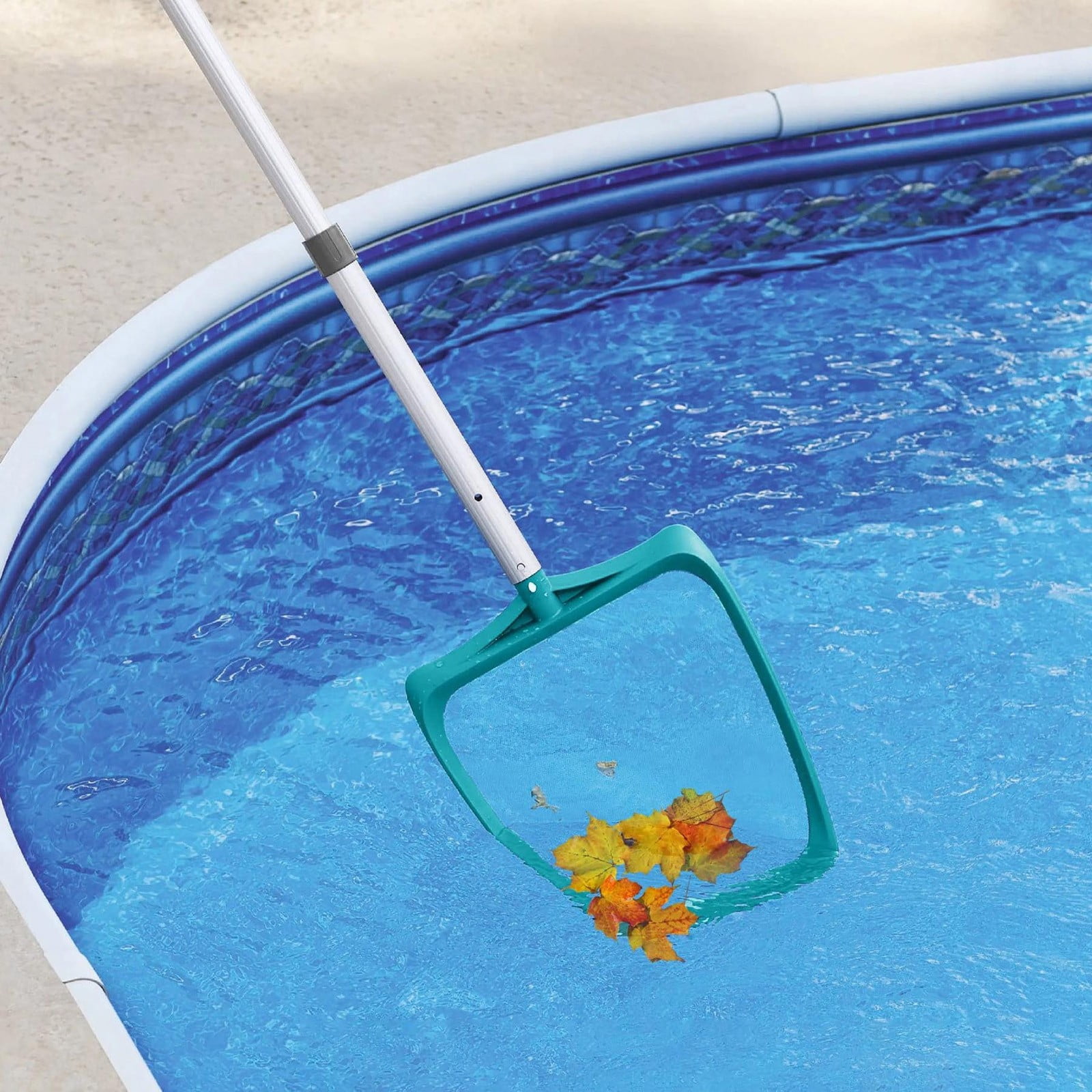 Swimming Pool Leaf Net Pool Skimmer Net with Fine Nylon Mesh Bag, Poof ...